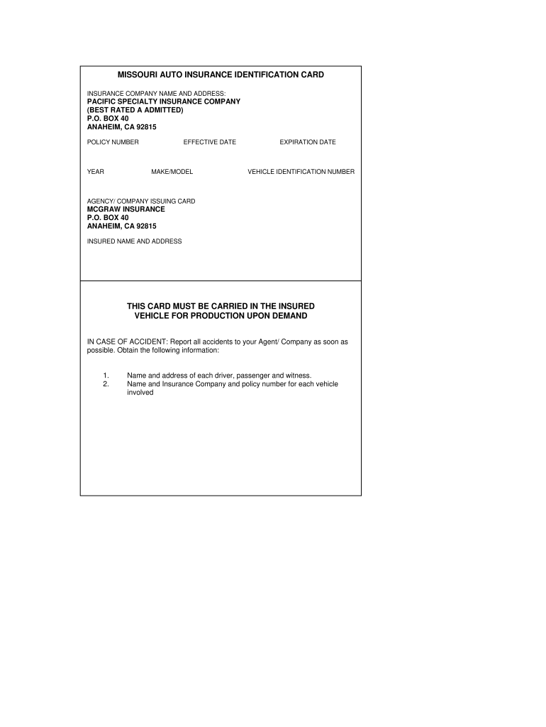 Fake Auto Insurance Card Template Download – Office.gelorailmu.com